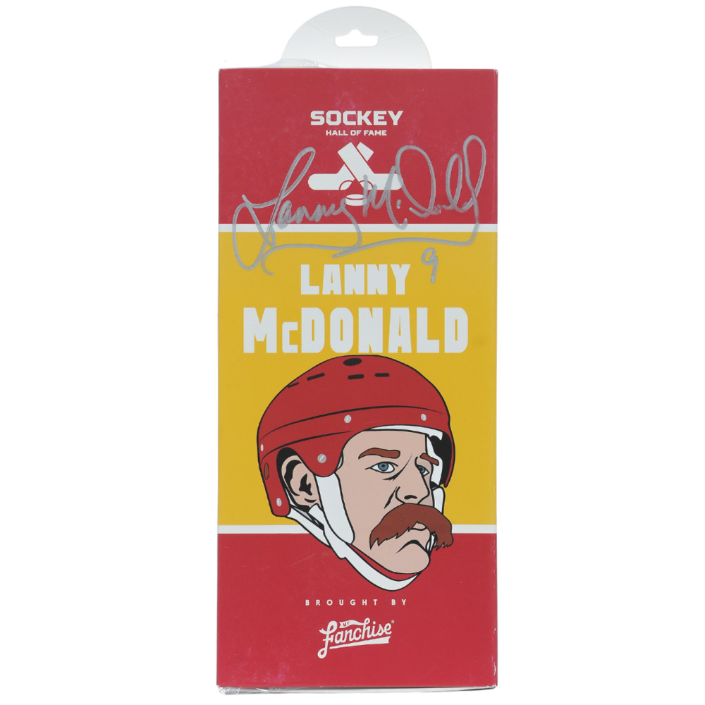 Lanny McDonald Autographed Sockey Hall of Fame Socks - Player Inductee ...