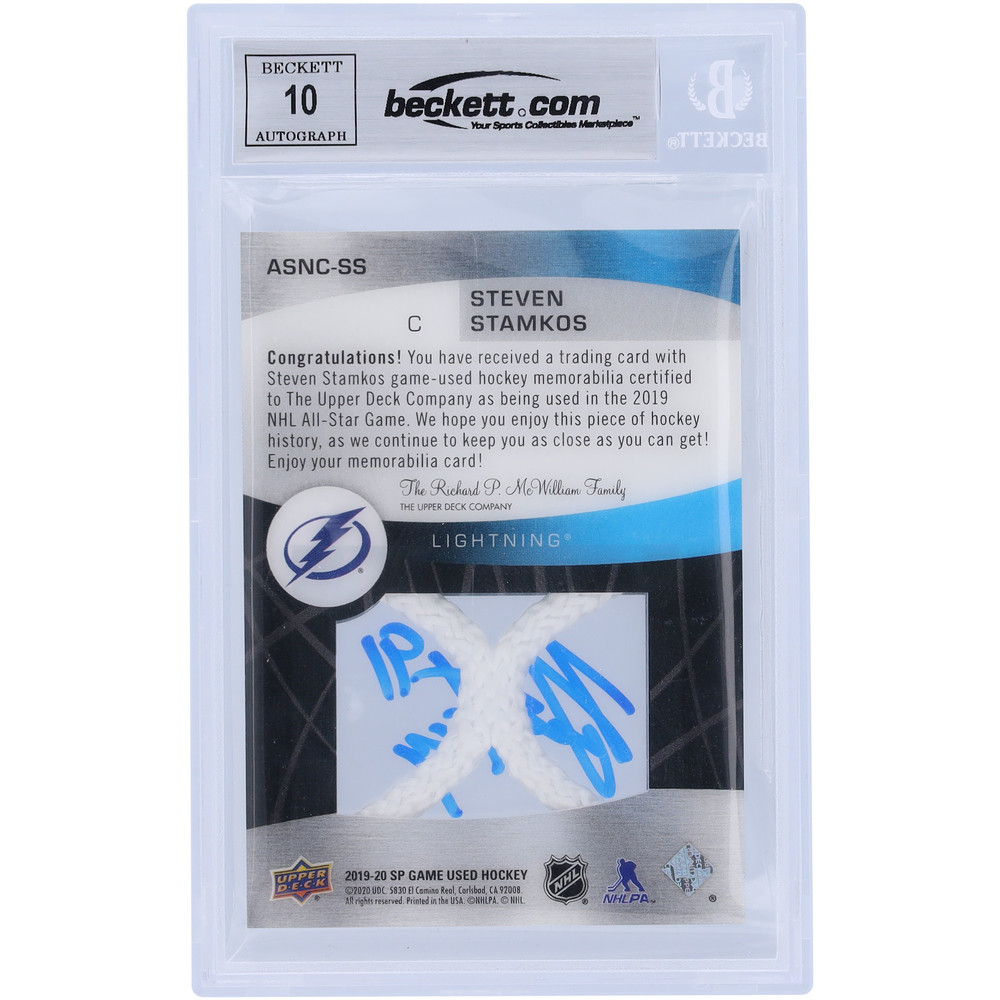 Steven Stamkos Tampa Bay Lightning Autographed 2019-20 Upper Deck SP ...