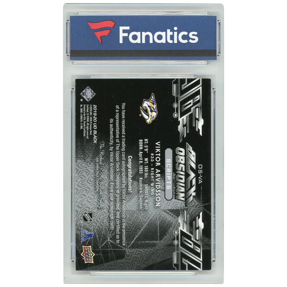 Viktor Arvidsson Nashville Predators Autographed 2019-20 Upper Deck SPx ...