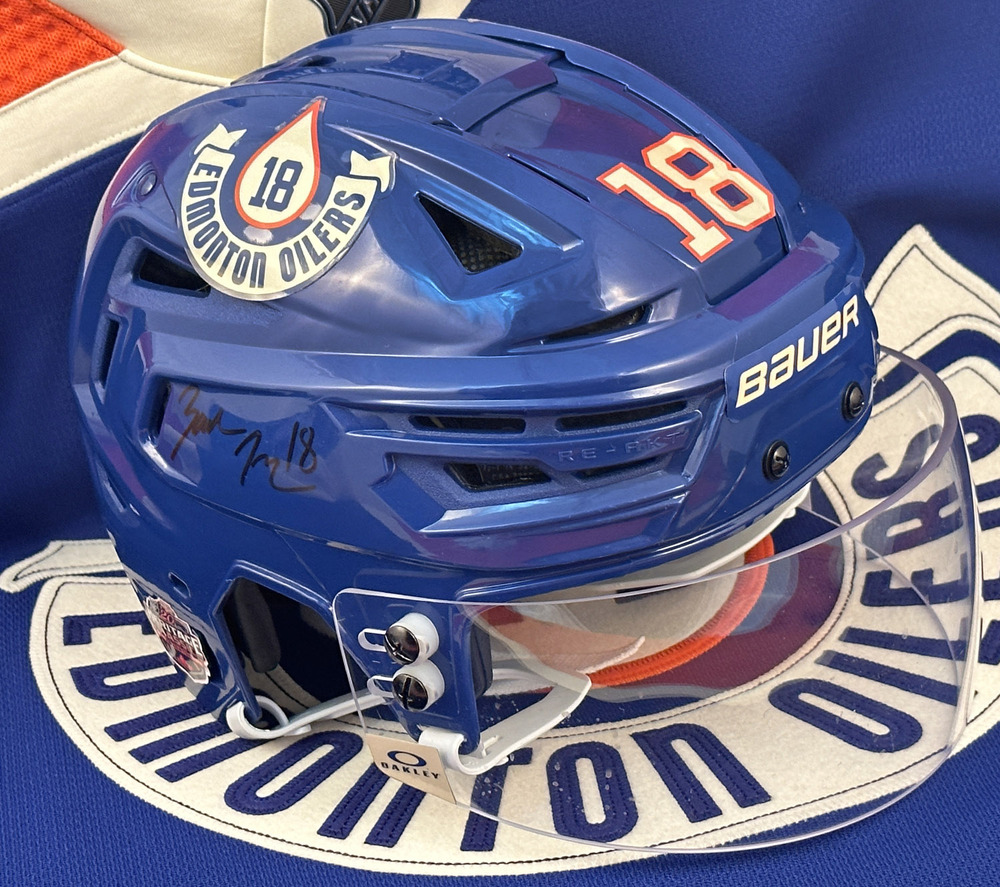 Zach Hyman #18 - Autographed 2023 NHL Heritage Classic Edmonton Oilers ...