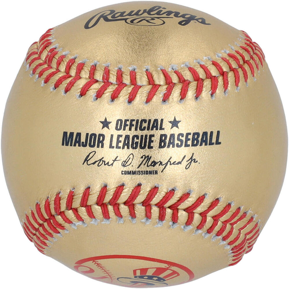 Matt Rempe New York Rangers Autographed New York Yankees Gold Baseball ...
