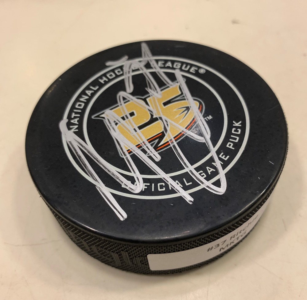 Nick Ritchie Anaheim Ducks 25th Anniversary AUTOGRAPH PUCK - NHL Auctions
