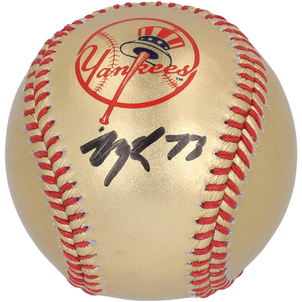 Matt Rempe New York Rangers Autographed New York Yankees Gold Baseball ...