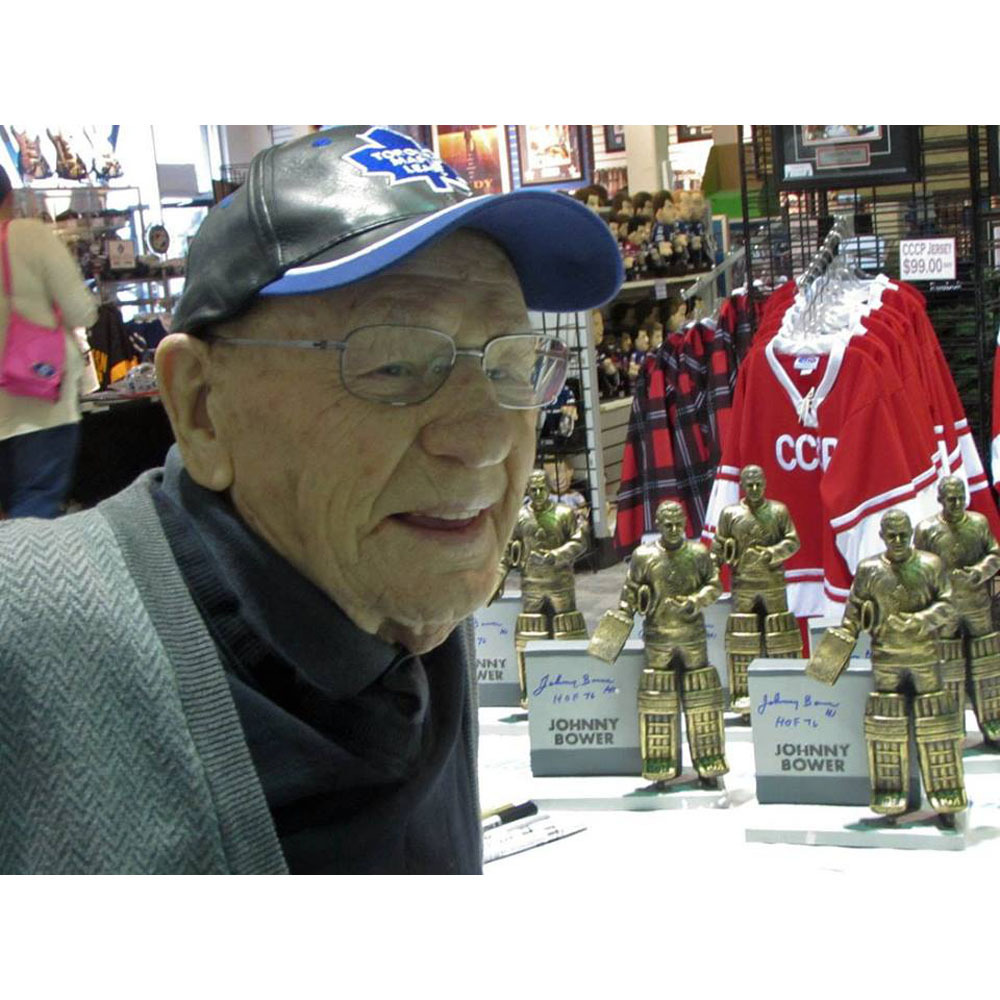 Johnny Bower Autographed Toronto Maple Leafs Legends Row Replica Statue ...