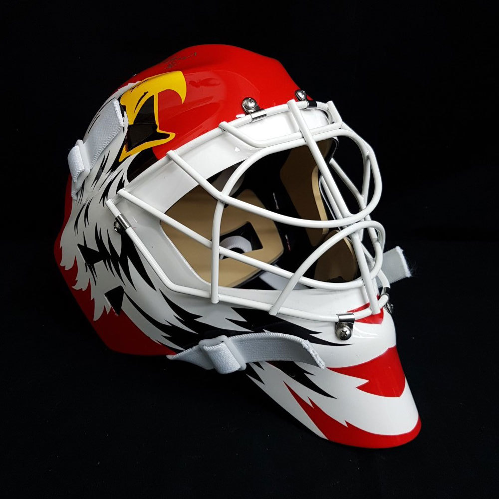 Ed Belfour Chicago Blackhawks RED Autographed Full Size Goalie Mask ...