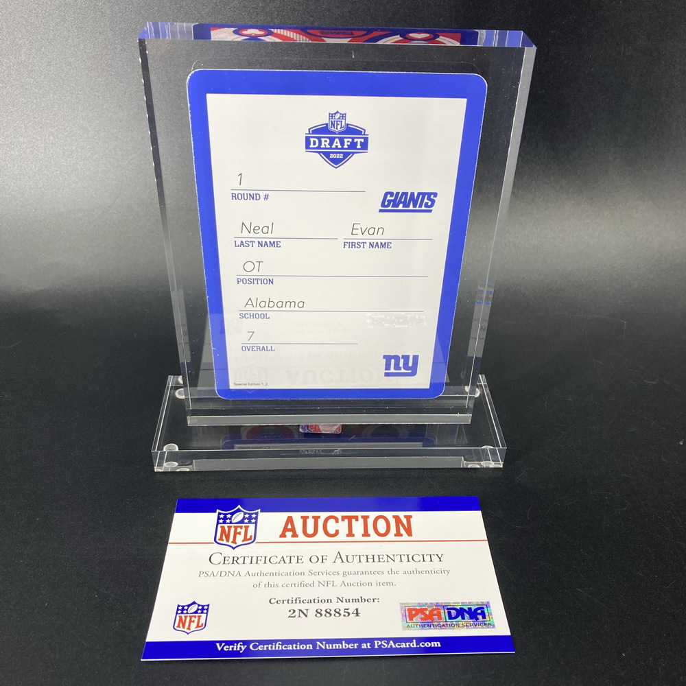 Hurricane Ian Relief - Giants Evan Neal Special Edition 2022 Draft Card ...