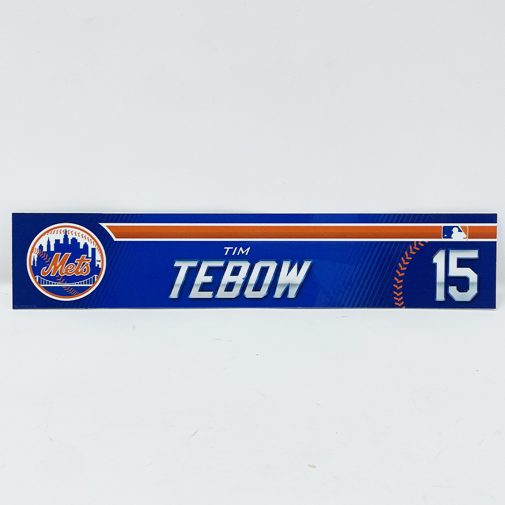 Tim Tebow #15 - Game Used Spring Training Locker Nameplate - Mets vs ...