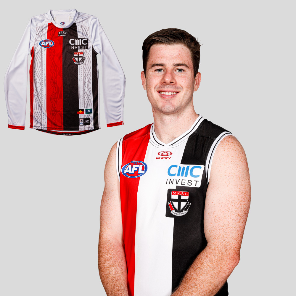Jack Higgins #1 - 2024 Player Away Indigenous Long Sleeve Guernsey ...