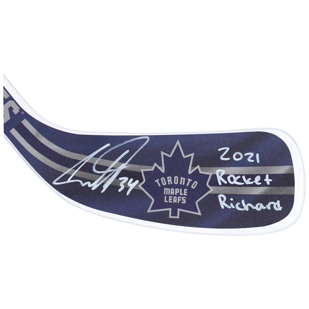 Auston Matthews Toronto Maple Leafs Autographed Reverse Retro Mini Wood ...