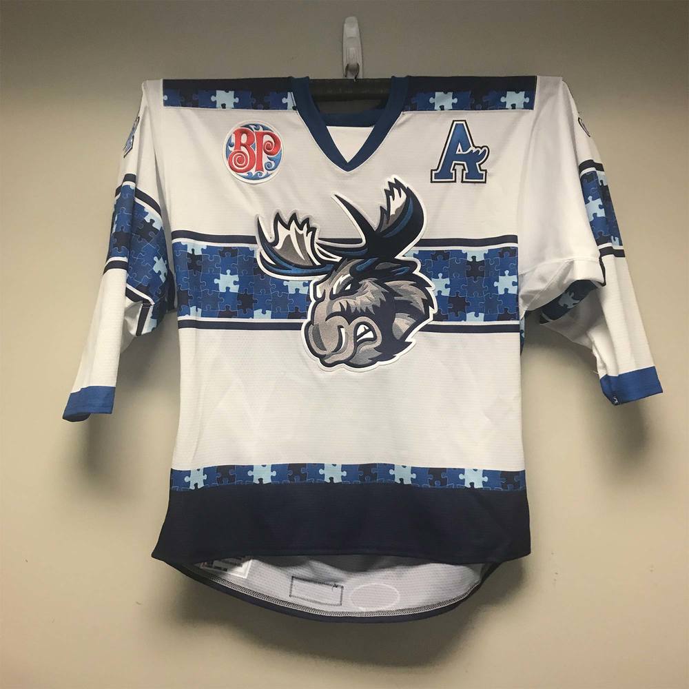 AHL Authentic - Manitoba Moose Autism Awareness Jersey worn and signed ...