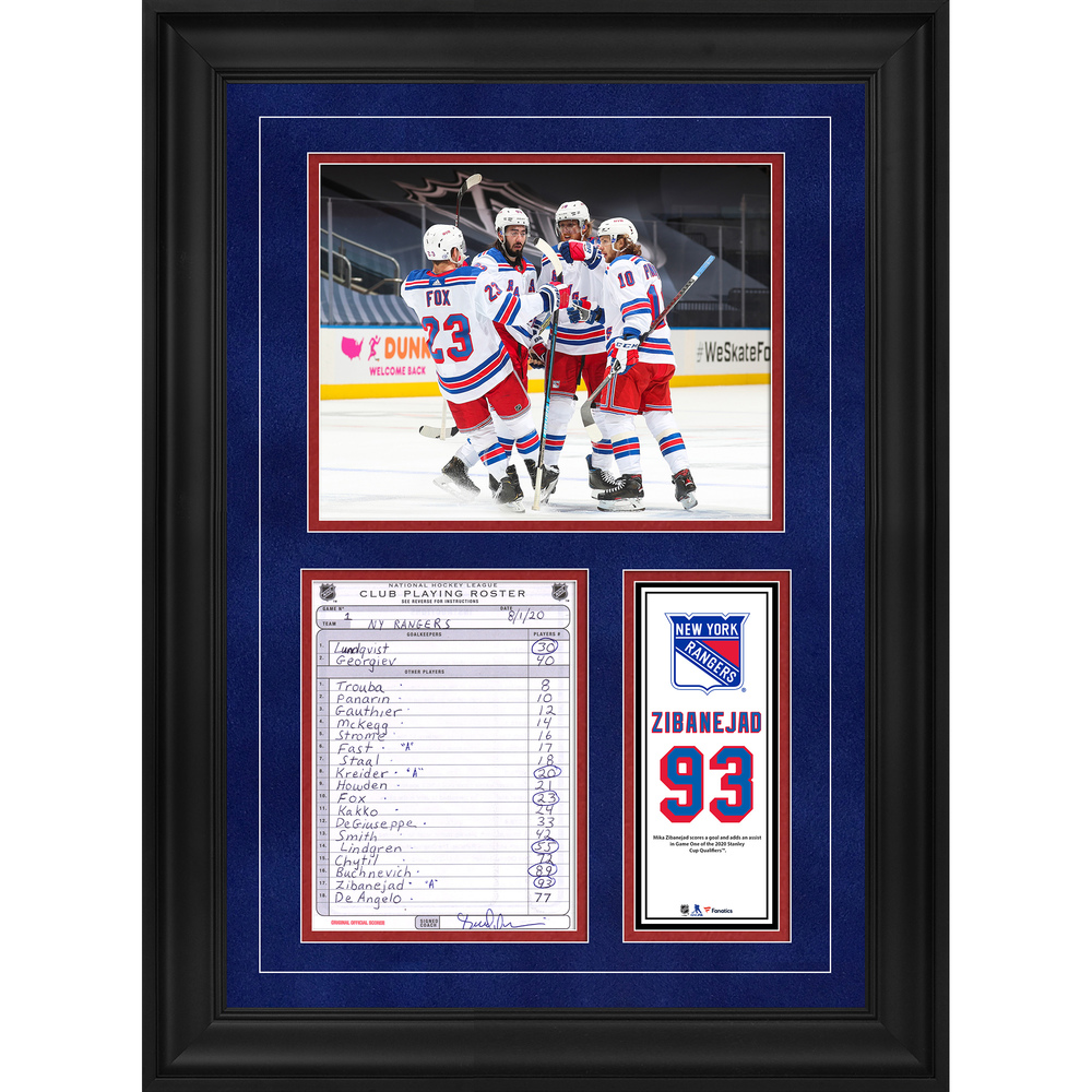 Mika Zibanejad New York Rangers Framed Original Line-Up Card from ...