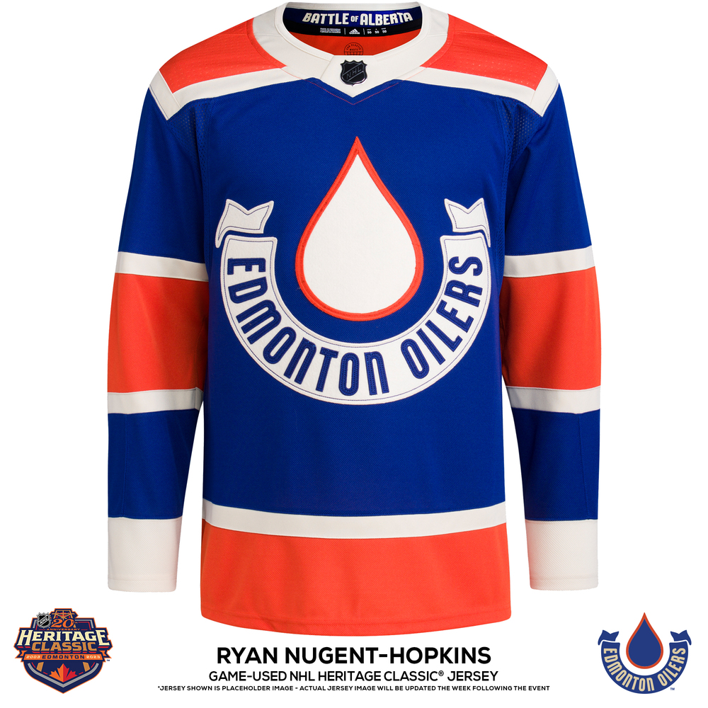 Ryan Nugent-Hopkins Edmonton Oilers Game-Used #93 Blue Jersey vs ...