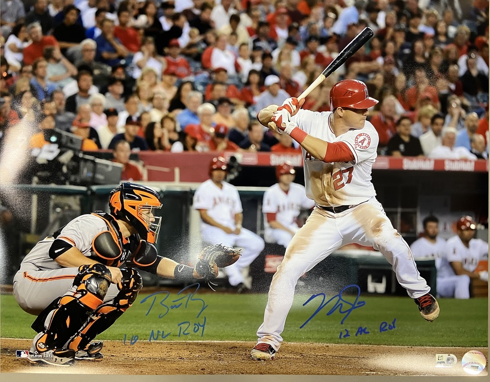 Mike Trout & Buster Posey Dual Autographed "10 NL ROY / 12 AL ROY ...