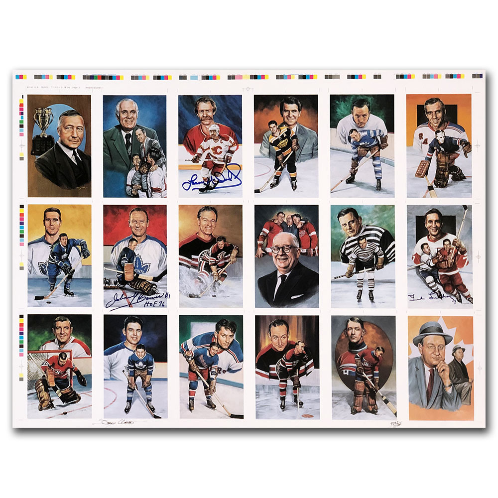 RARE Legends of Hockey Uncut Card Sheet Autographed by Bower, Lindsay ...