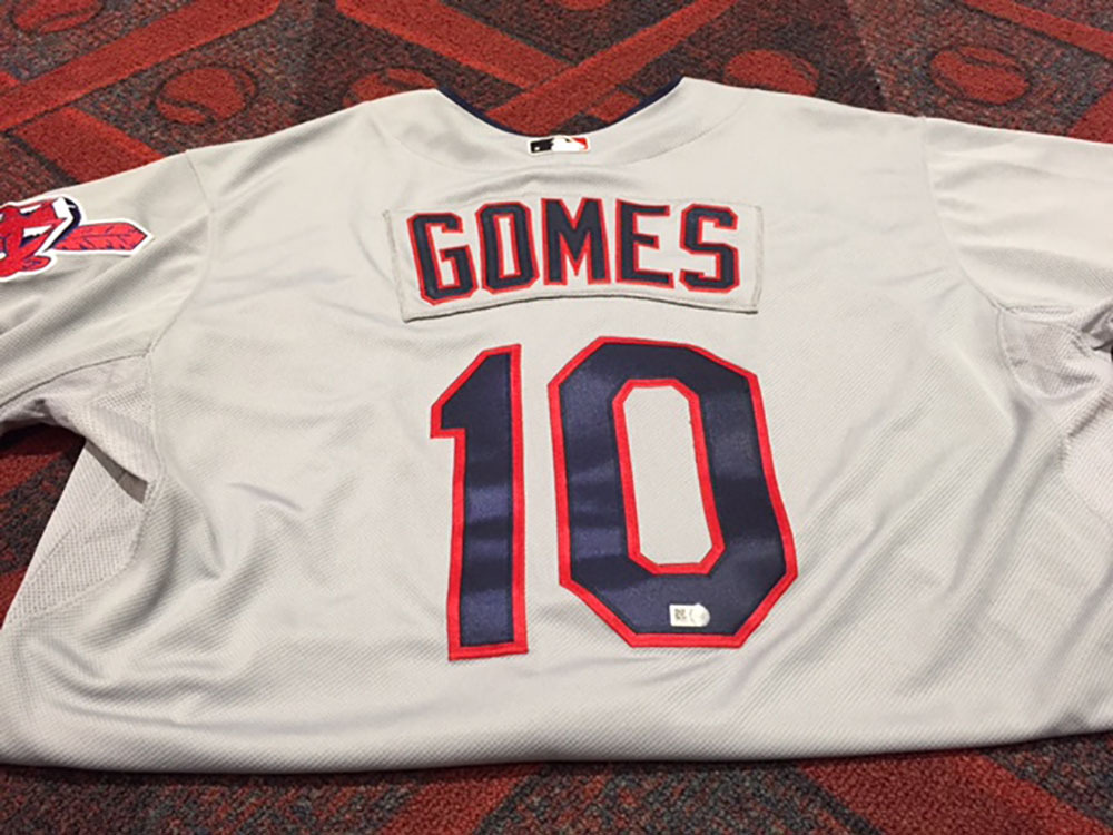 Indians Authentics: Yan Gomes Road Jersey | MLB Auctions