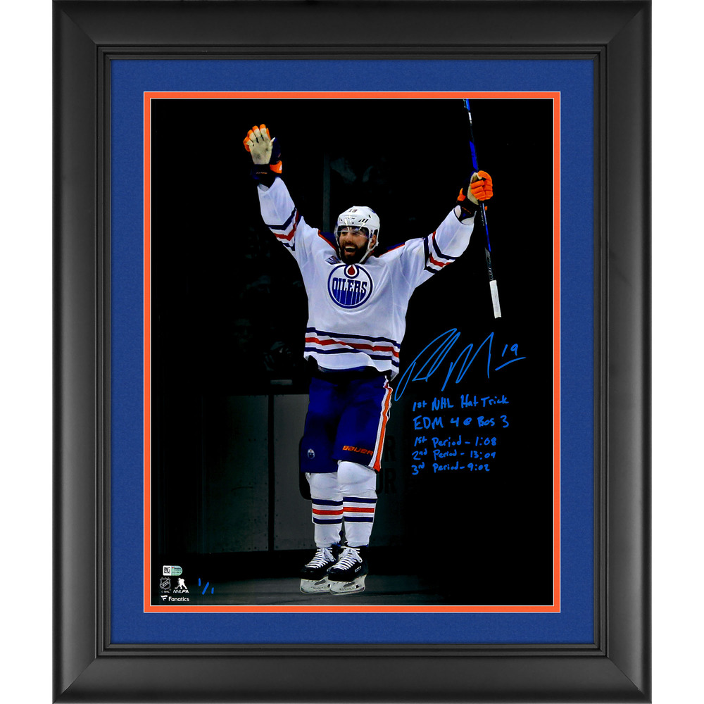 Patrick Maroon Edmonton Oilers Framed Autographed 16" x 20" Goal ...