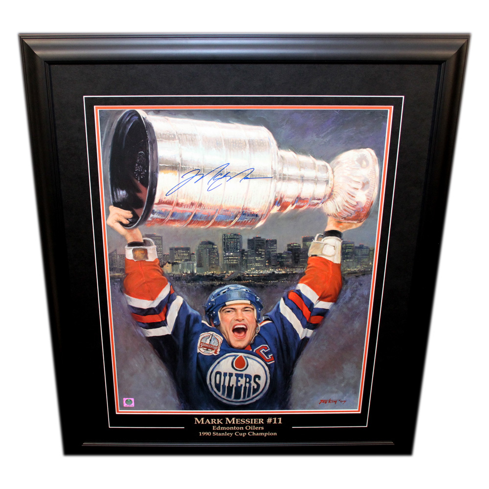 Mark Messier #11 - Autographed & Framed Edmonton Oilers 1990 Stanley ...
