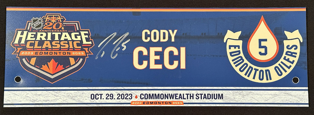 Cody Ceci #5 - 2023 NHL Heritage Classic Edmonton Oilers Official Team ...