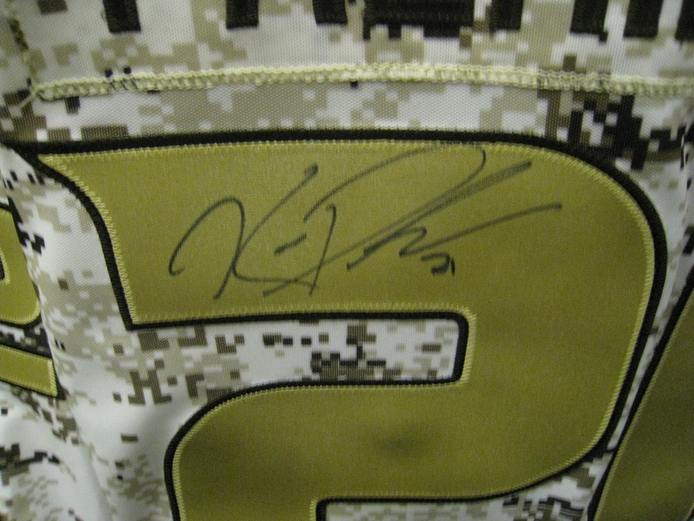 #21 Kyle Palmieri Pre-Game Worn Autographed Camouflage Jersey - NHL ...