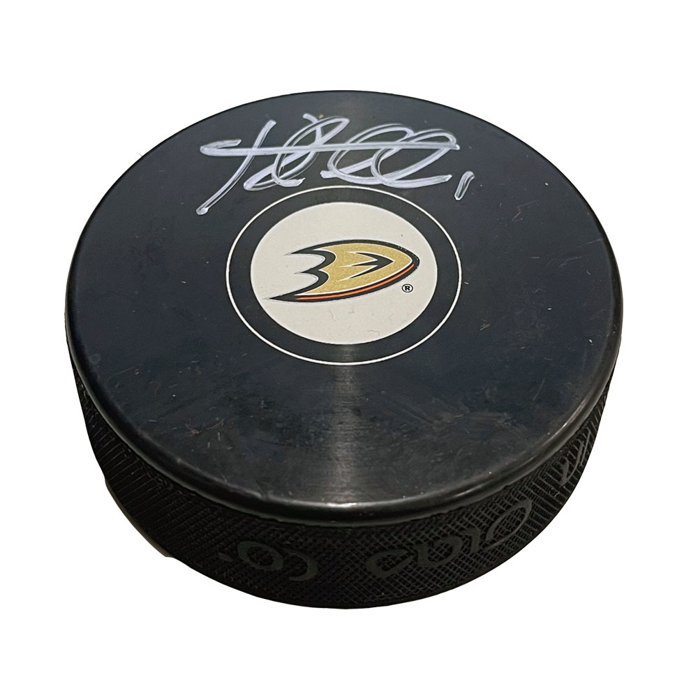 JONAS HILLER Signed Anaheim Ducks Puck (Exact Puck Shown) - NHL Auctions
