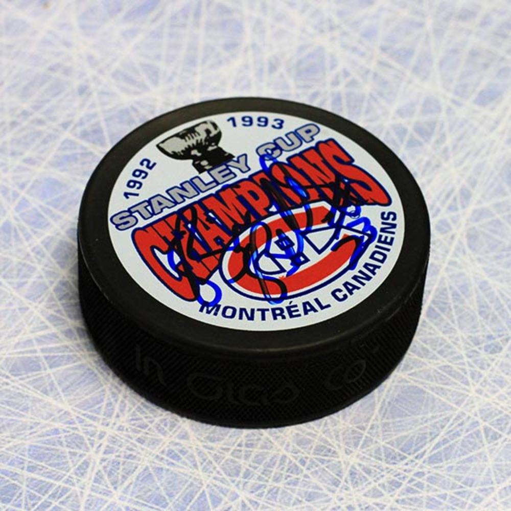 Brian Bellows Montreal Canadiens Autographed 1993 Stanley Cup Puck ...