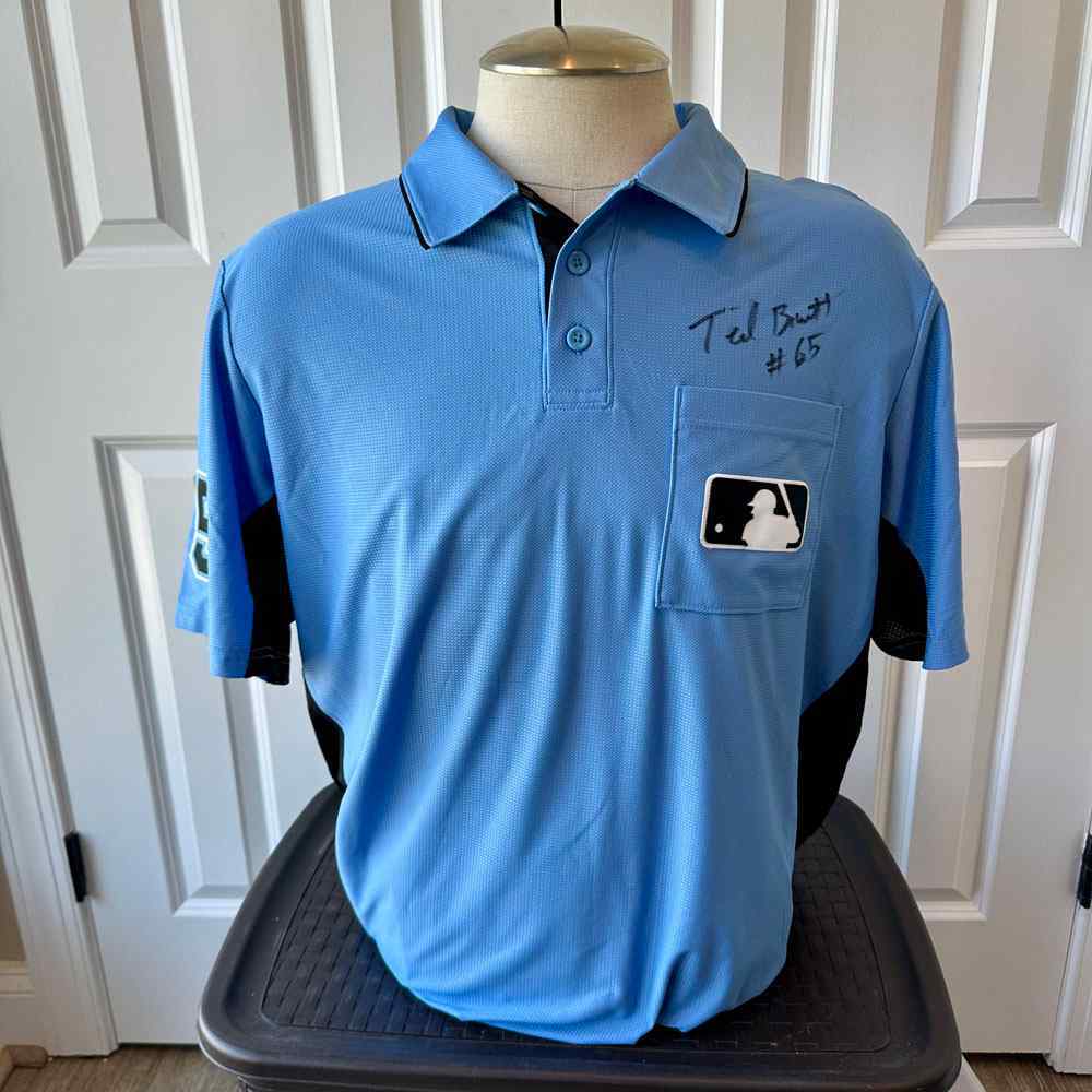UMPS CARE AUCTION: Ted Barrett 2018 World Series Signed Umpire Jersey ...