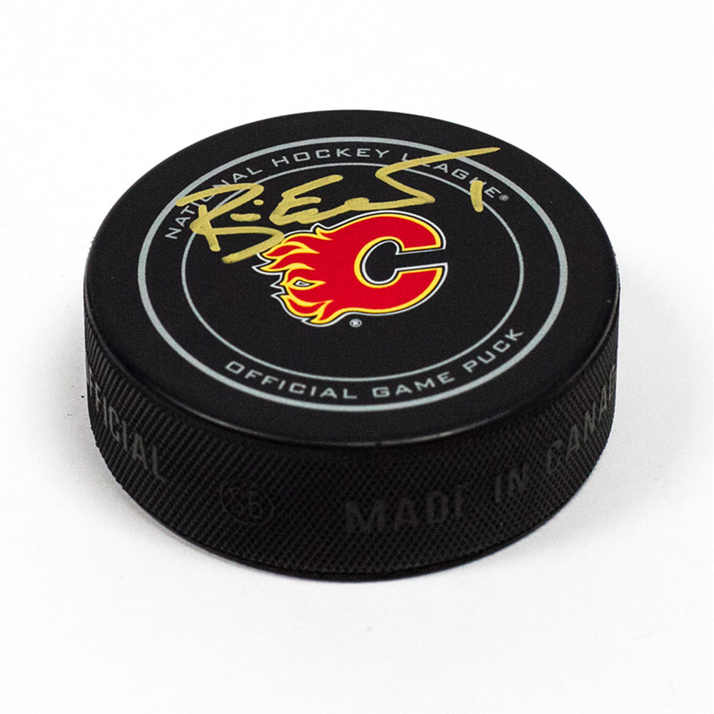 Brian Elliott Calgary Flames Autographed Game Model Hockey Puck - NHL ...