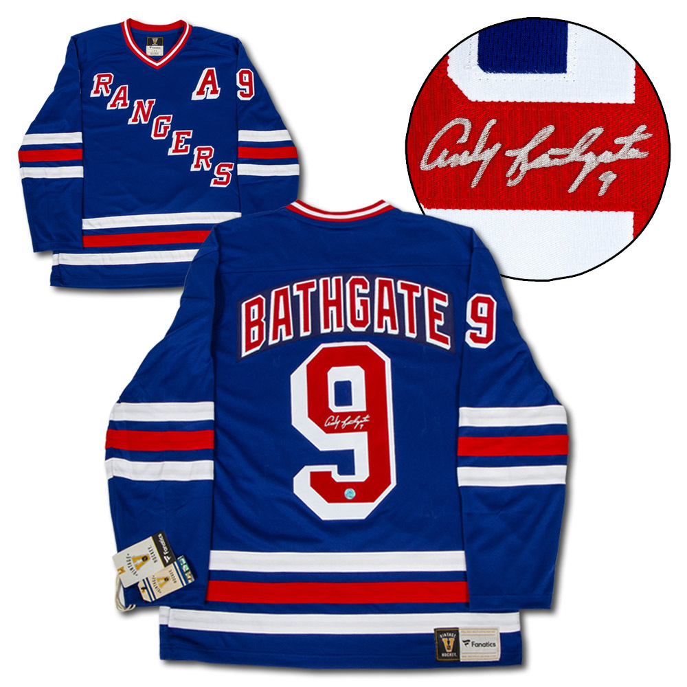 Andy Bathgate New York Rangers Signed Retro Fanatics Jersey - NHL Auctions