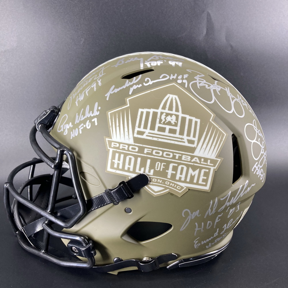 HOF - Multi Signed HOF STS Helmet with over 14 players inc. Fred ...
