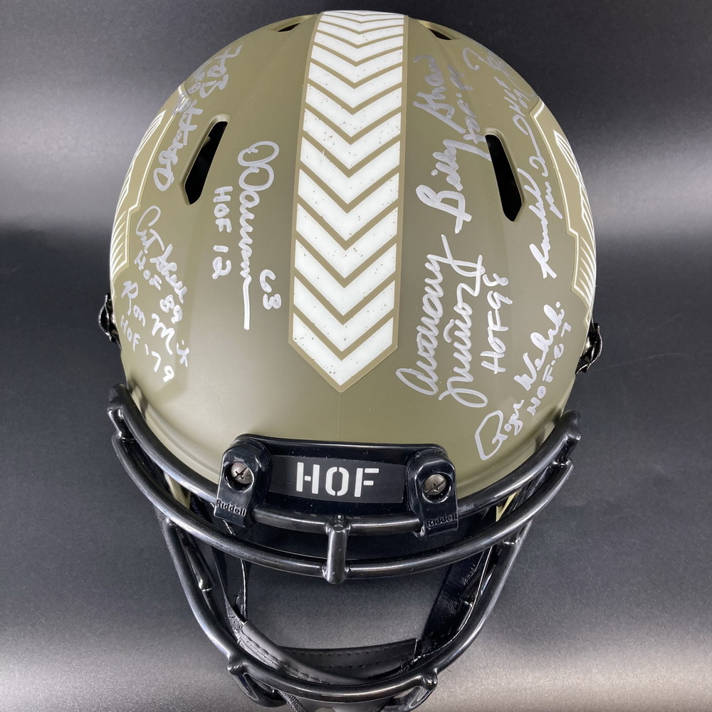 HOF - Multi Signed HOF STS Helmet with over 14 players inc. Fred ...