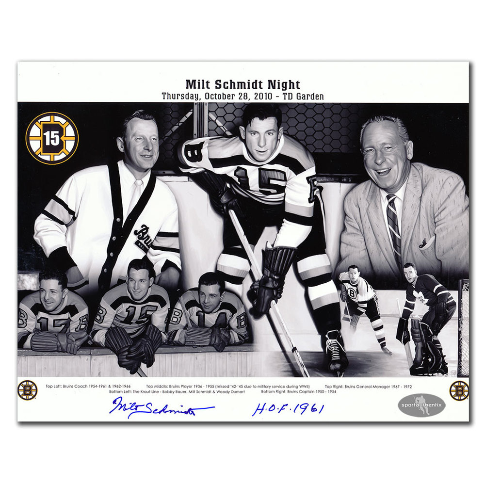 Milt Schmidt Boston Bruins Autographed 8x10 Photo - NHL Auctions