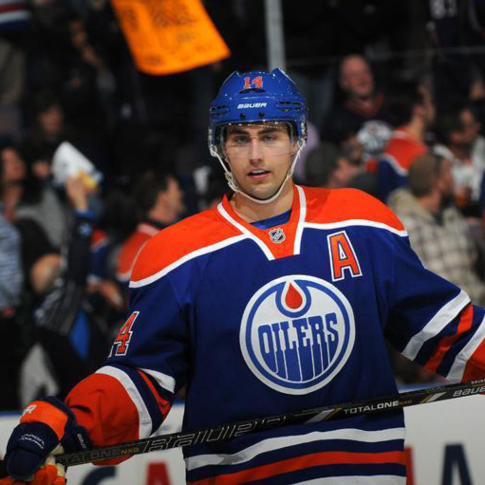 Jordan Eberle #14 - Autographed 2012-13 Edmonton Oilers Game Worn Royal ...