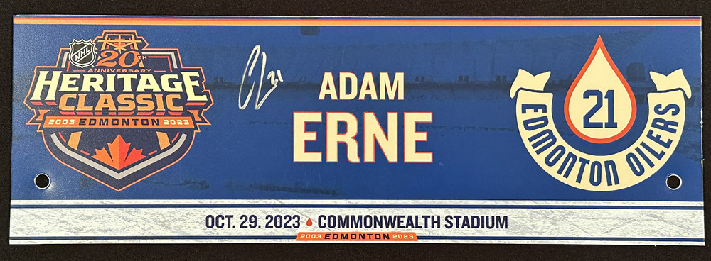 Adam Erne #21 - 2023 NHL Heritage Classic Edmonton Oilers Official Team ...