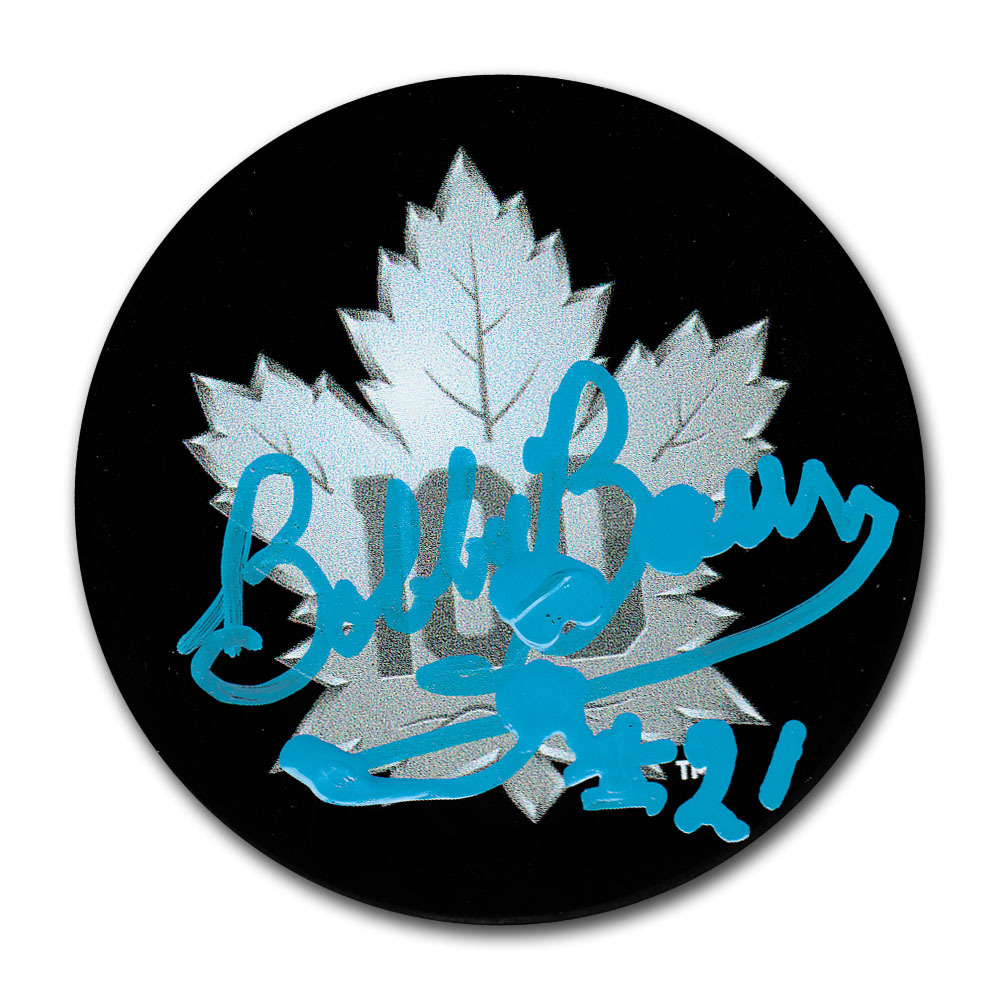 Bobby Baun Autographed Toronto Maple Leafs Centennial Puck - NHL Auctions