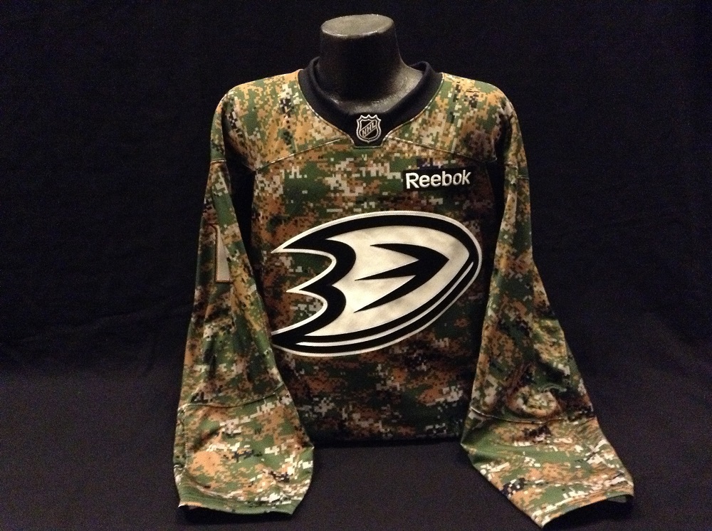 #67 Rickard Rakell Pre-Game Worn Autographed Camouflage Jersey - NHL ...