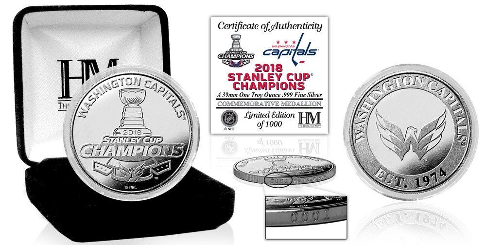 Serial #1! Washington Capitals 2018 Stanley Cup Champions Pure Silver ...