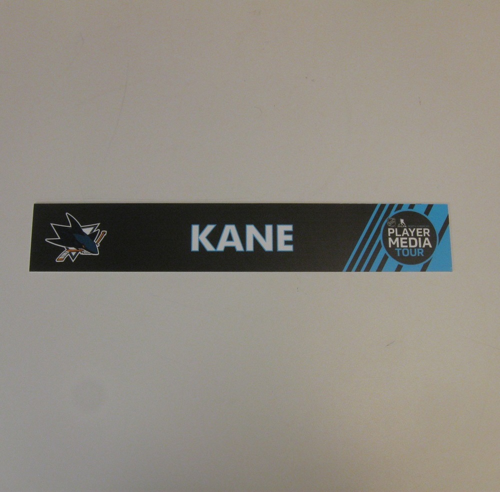 Evander Kane Locker Room Nameplate from 2018 Player Media Tour - San ...