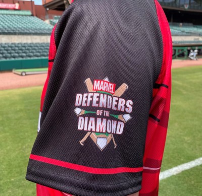 #27 Travis Kuhn Arkansas Travelers Defender of the Diamond Marvel ...