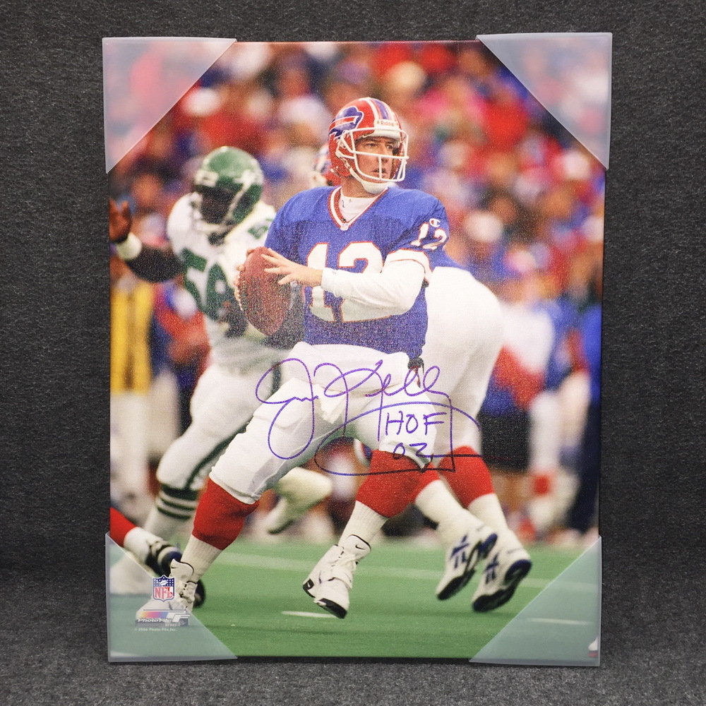 HOF - BILLS JIM KELLY SIGNED 16X20 CANVAS PRINT | The official auction ...
