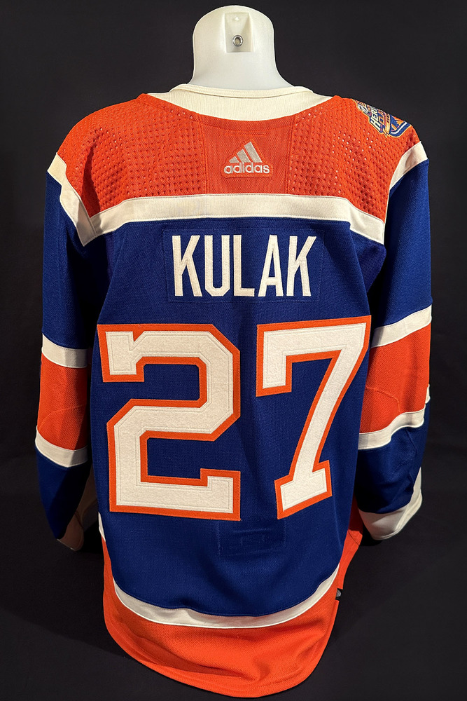 Brett Kulak #27 - 2023 NHL Heritage Classic Edmonton Oilers Official Team Photo Worn Jersey ...