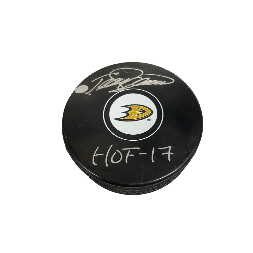 Teemu SELANNE Signed Anaheim Ducks Hof 2017 1 of 1 Puck (Exact Puck ...