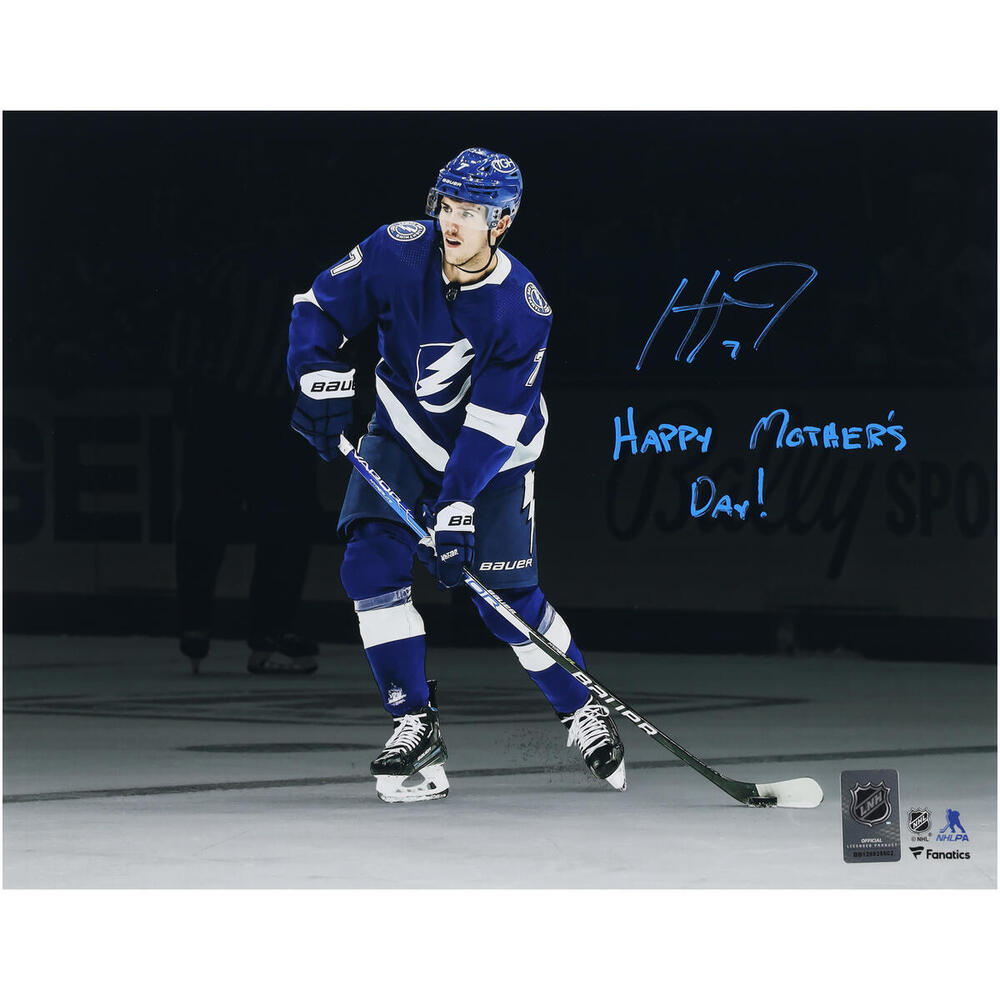 Haydn Fleury Tampa Bay Lightning Autographed 11" x 14" Blue Jersey with ...