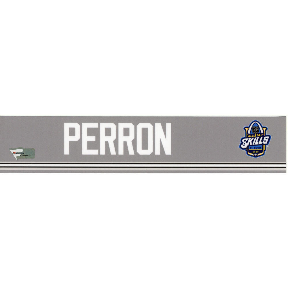 David Perron Player-Issued Gray Nameplate from the 2020 NHL All-Star ...