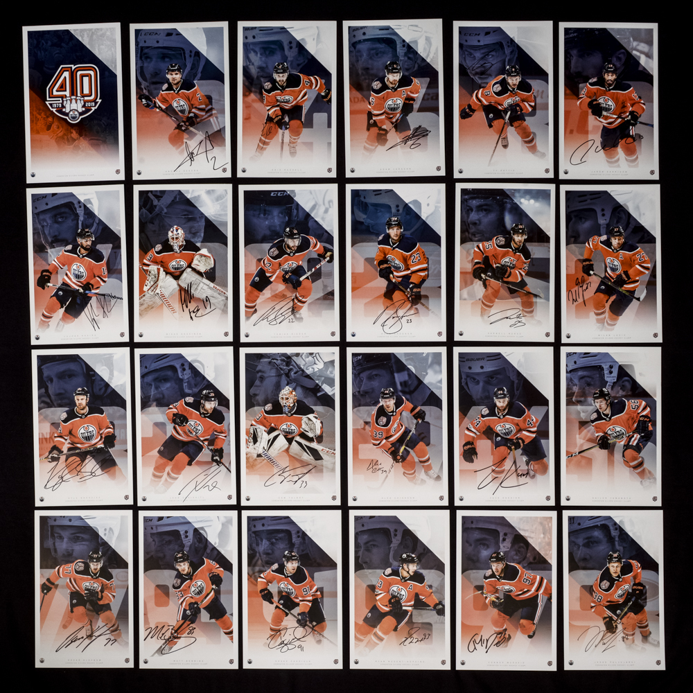 Complete Set of 22 Autographed 2018-19 Edmonton Oilers Team-Issued ...