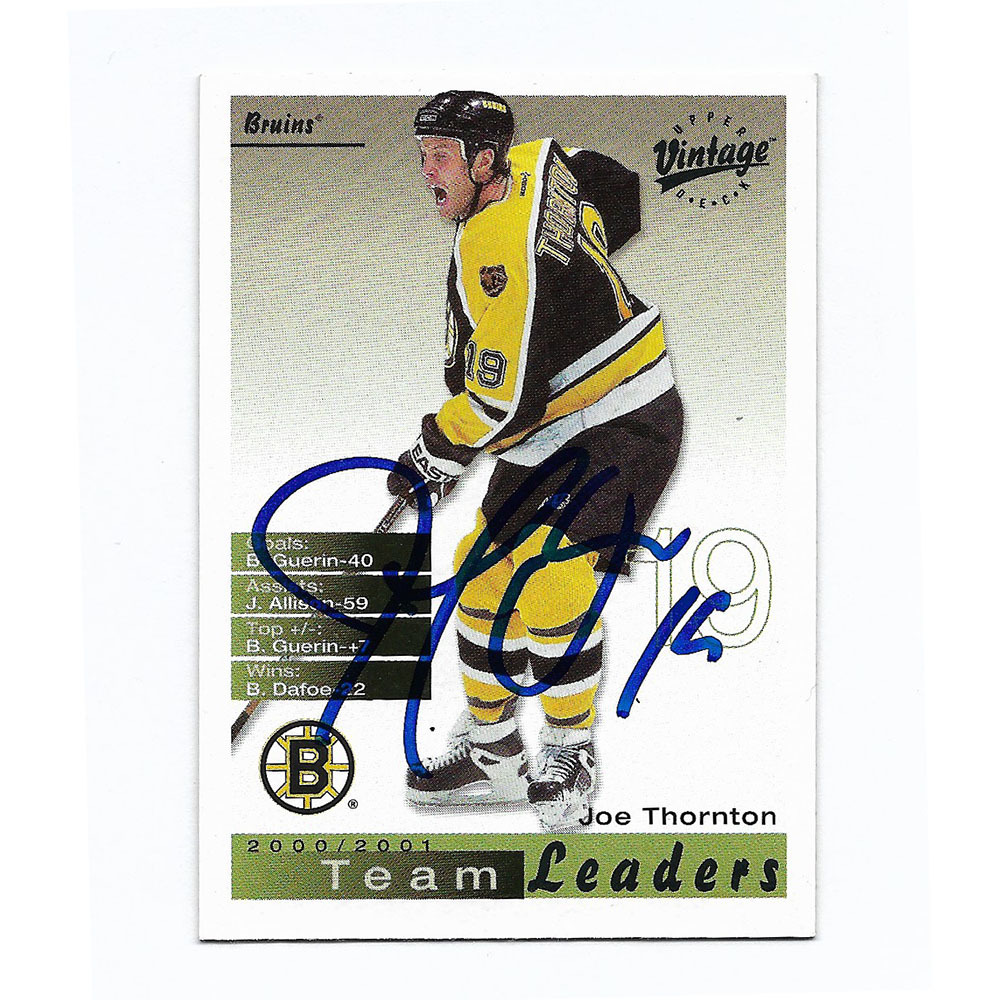 Joe Thornton Autographed 2001-02 Upper Deck Hockey Card - NHL Auctions