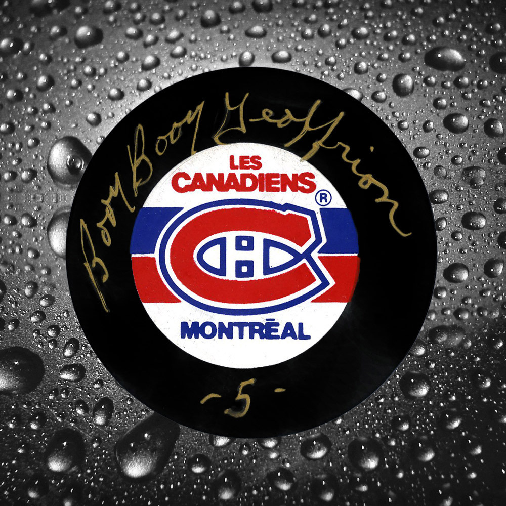 Bernard Boom Boom Geoffrion Montreal Canadiens Autographed Puck - NHL ...