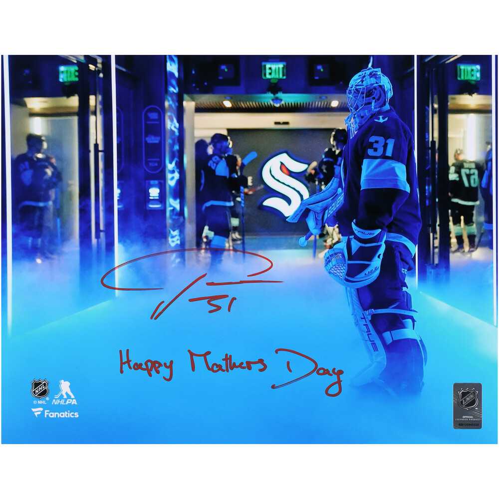 Philipp Grubauer Seattle Kraken Autographed 11" x 14" Pregame Tunnel ...