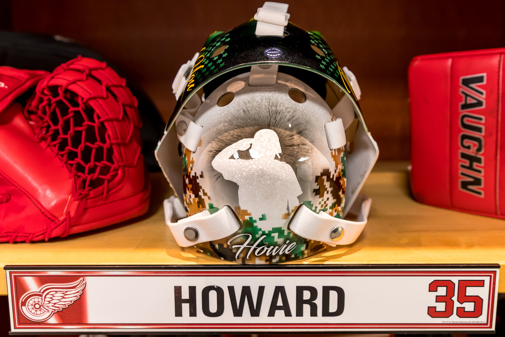 Jimmy Howard (#35)-Military Appreciation Night Custom Goalie Mask ...