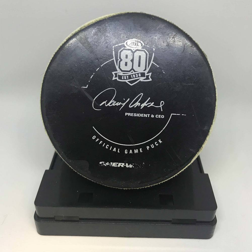 AHL Authentic - 2017-18 Ontario Reign 1st Goal Puck Scored by #27 ...