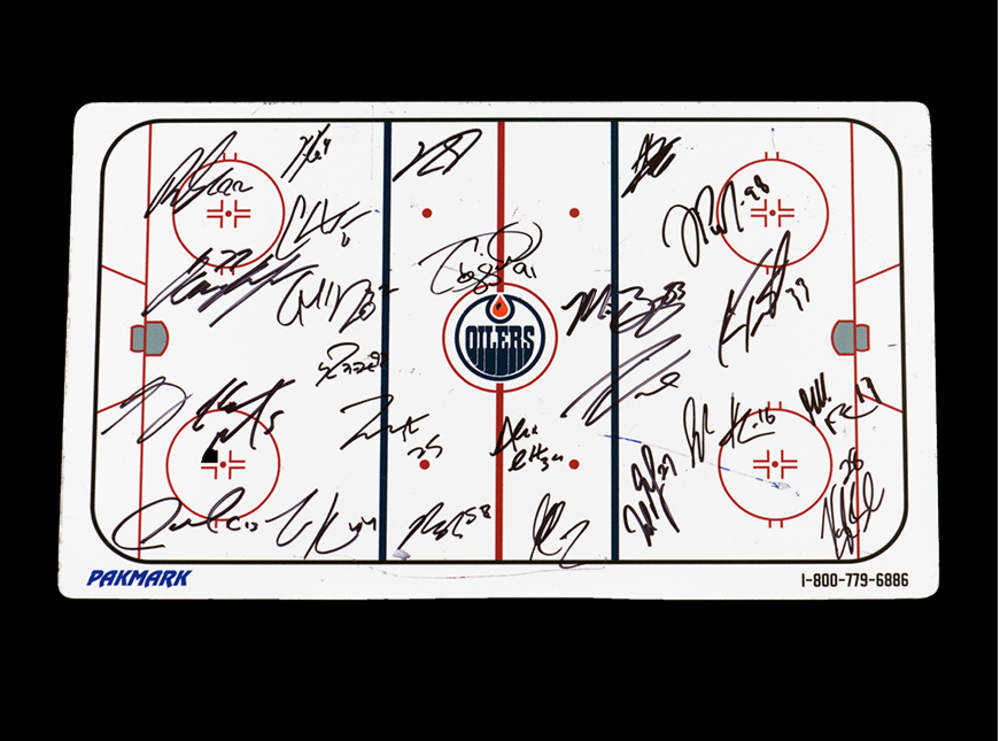 2018-19 Edmonton Oilers Team-Signed Oilers Coaching Staff Used White ...